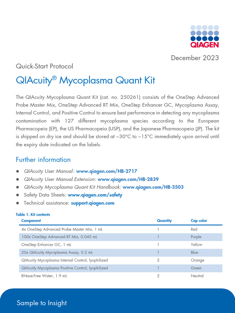 HB-3502-002 LL QIAcuity Mycoplasma Quant 1223 WW | PDF | Reverse ...