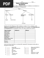 Classification of Matter ANSWER KEY | PDF