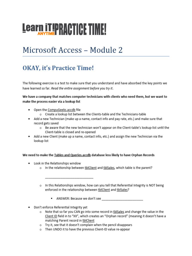 Homework Access Mod 2 | PDF