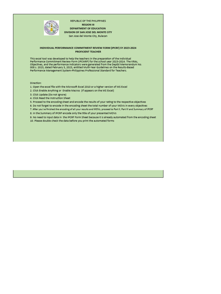 Ipcrf 2023-2024 For Ti-Tiii Proficient Teacher - Final | PDF | Learning ...