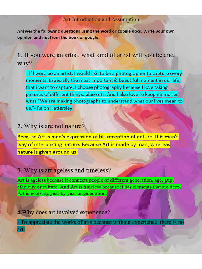 Art Introduction and Assumption - GE-6 | PDF