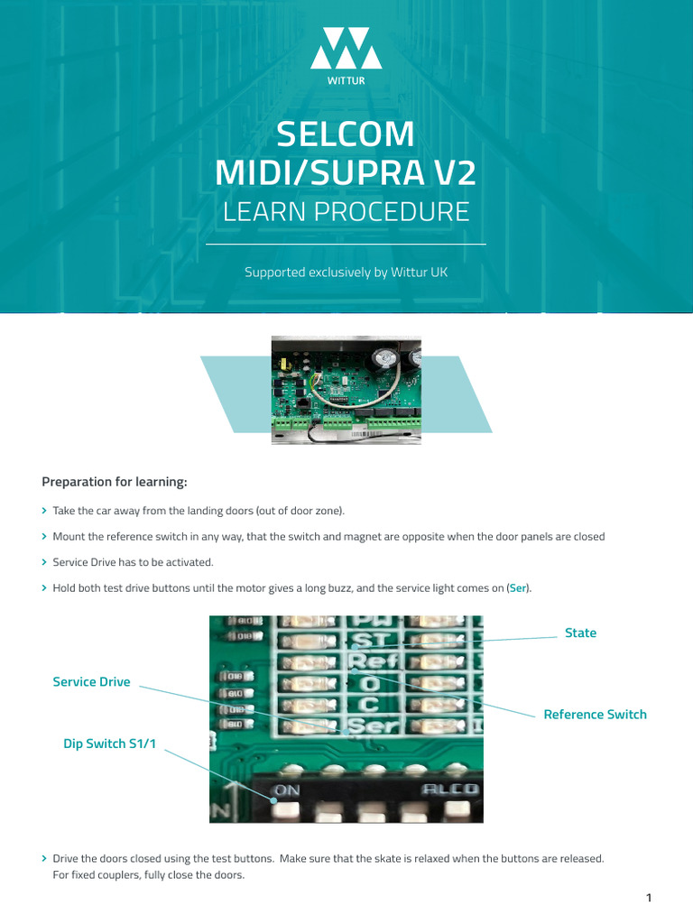 MIDI/SUPRA V2 Learning Procedure Guide | PDF | Switch | Door