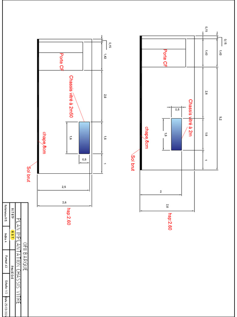 Plans D'implantations Chassis Vitrés Présentation ISO A1 | PDF