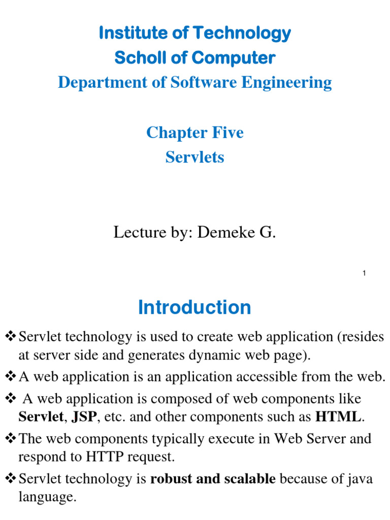 Chapter 05 Servlets V2 Pdf World Wide Web Internet And Web