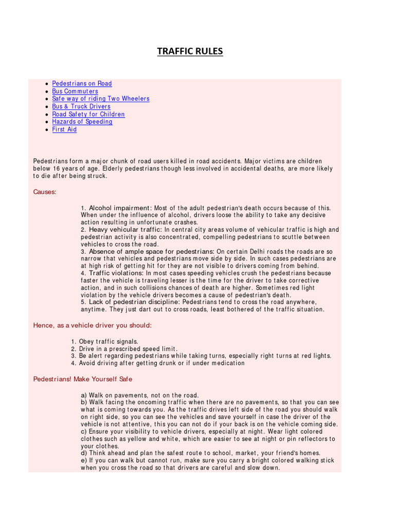 Traffic Guidelines | PDF | Traffic | Traffic Collision