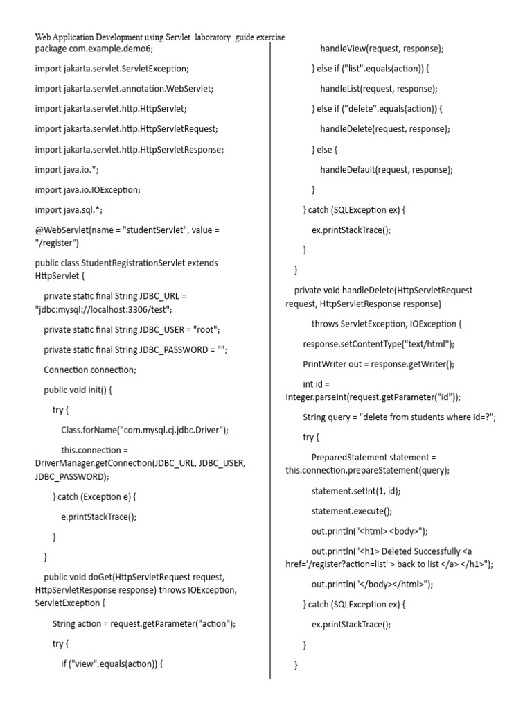servlet-lab3 | Download Free PDF | Sql | Software Engineering