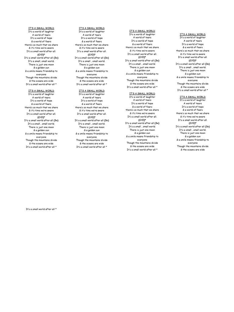 It's Small World | PDF