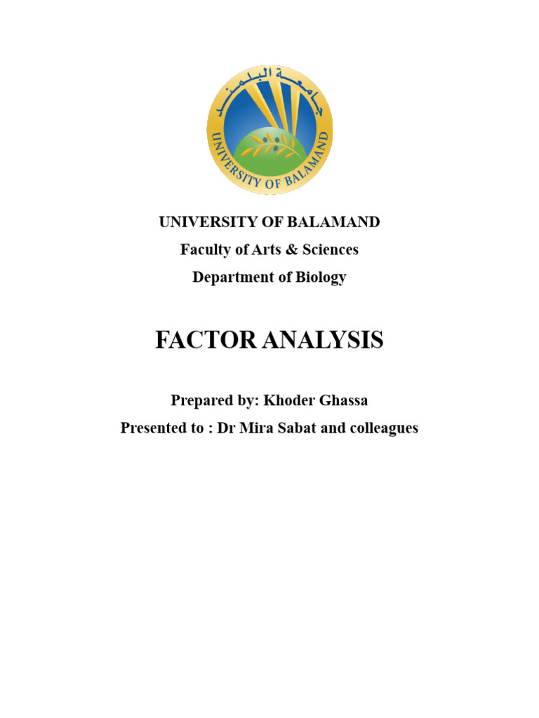 Factor Analysis | PDF | Factor Analysis | Principal Component Analysis