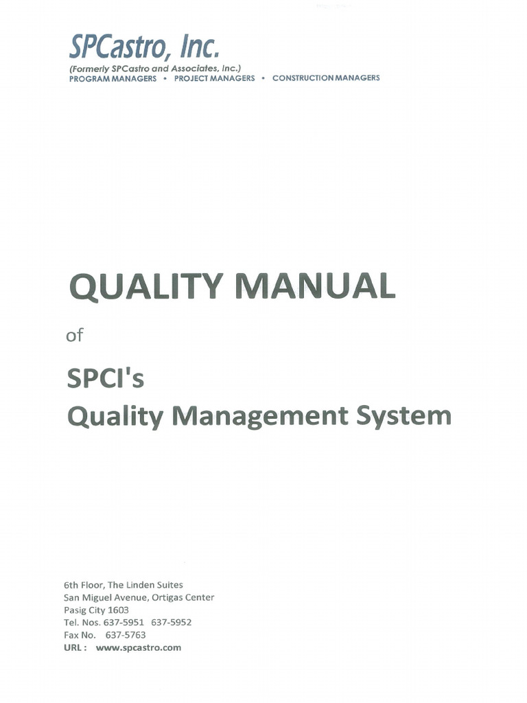 Quality Manual | PDF