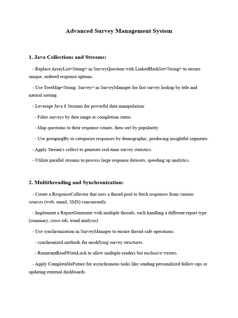 Advanced Survey Management System | PDF | Databases | Thread (Computing)