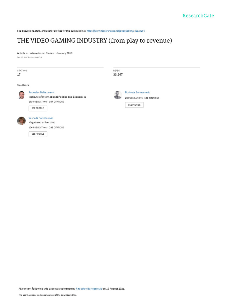 Video Gaming Industry Insights | PDF | Video Games | Video Game Industry