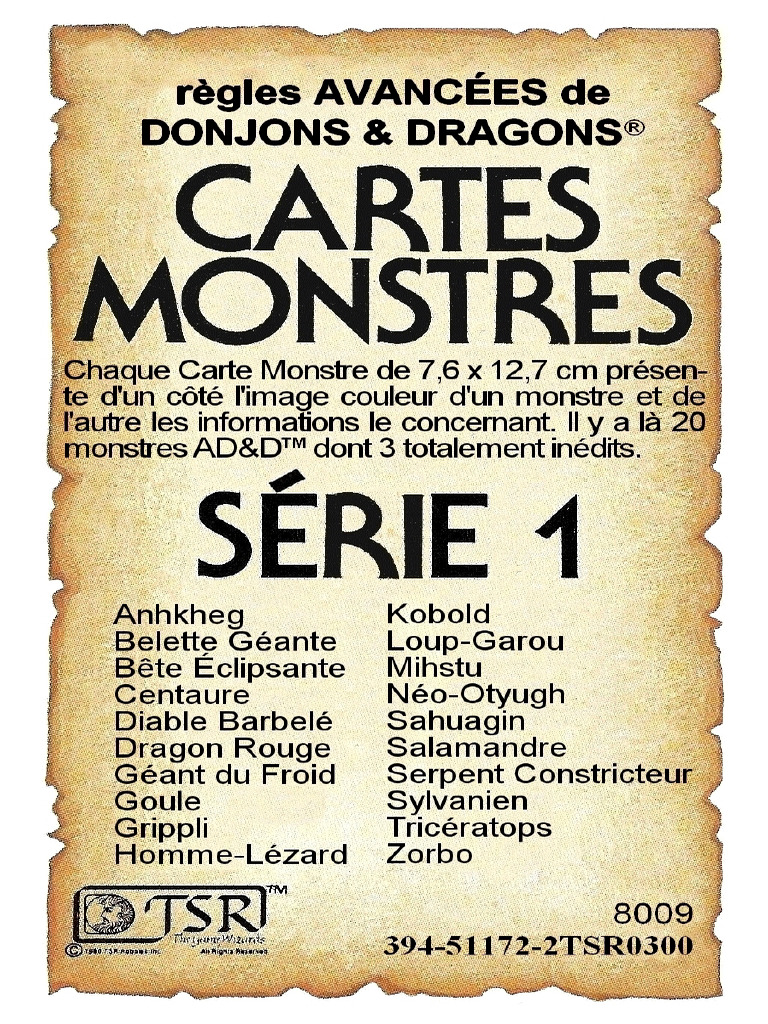 Cartes Monstres Série 1 | PDF