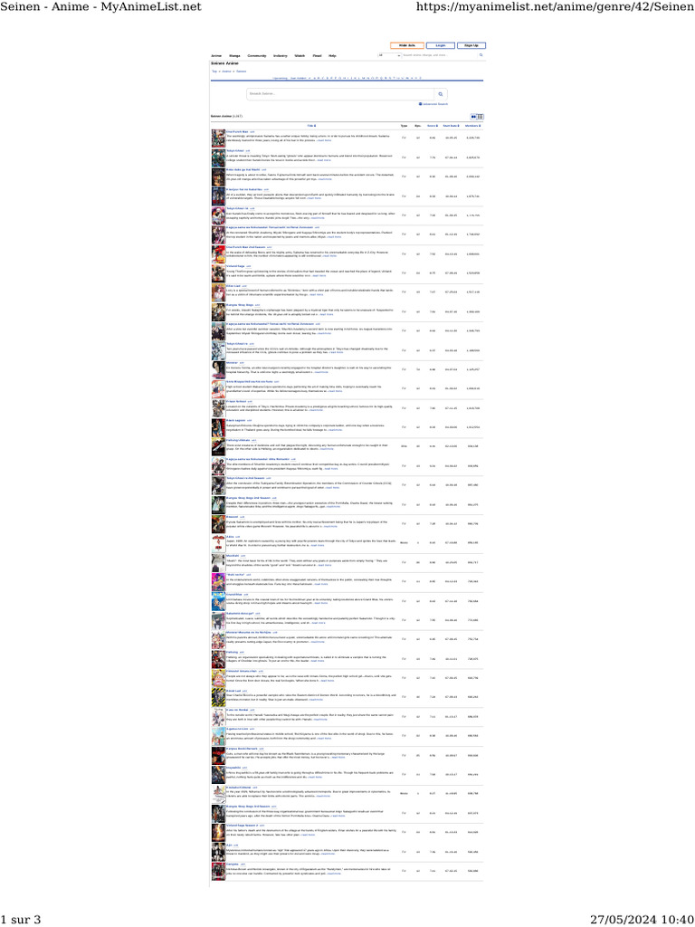 Seinen - Anime | PDF