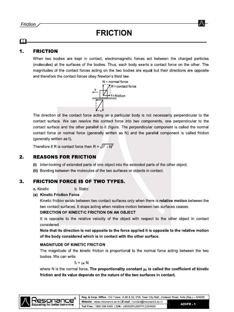 Friction - Theory | PDF