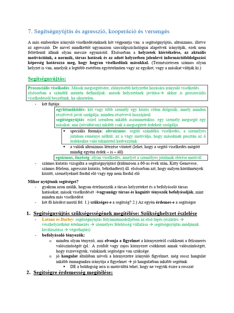 Segítségnyújtás És Agresszió | PDF