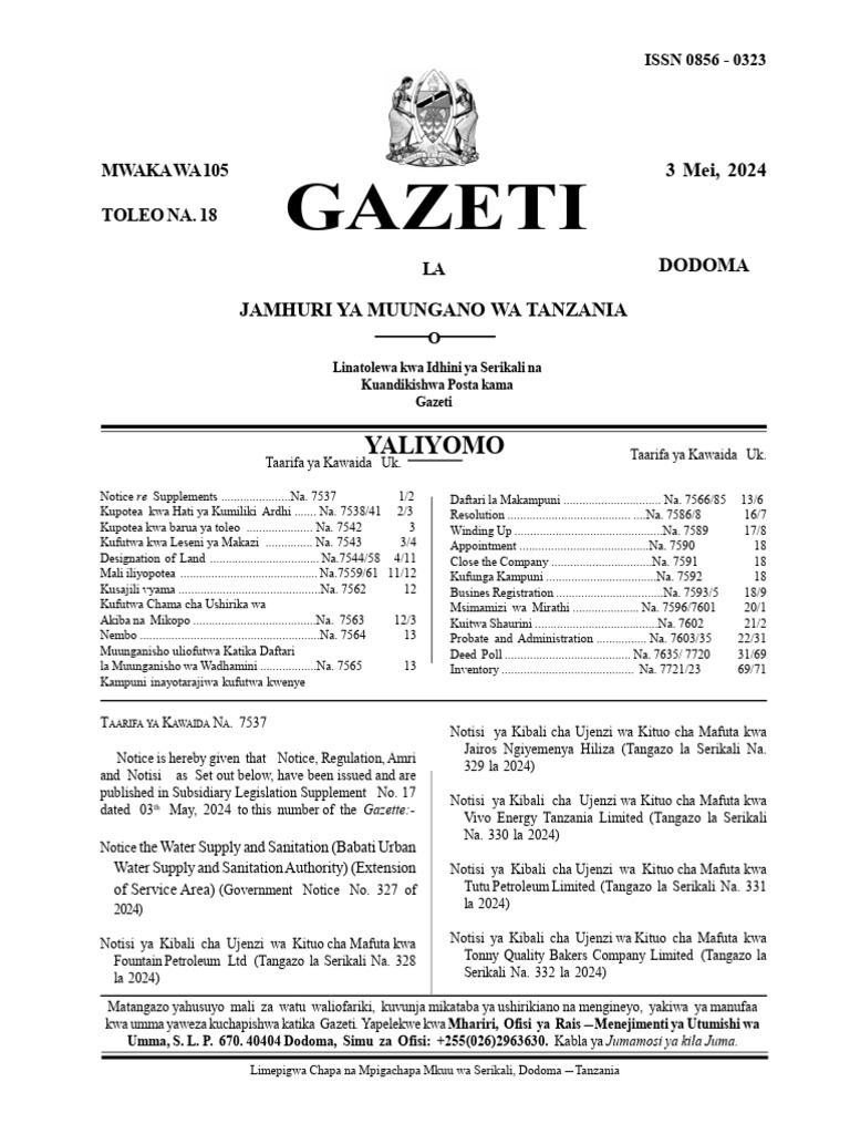 Gazeti La Tarehe 3, Mei 2024 | PDF