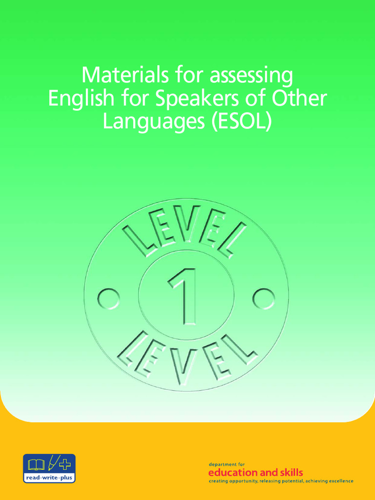Diagnostic Assessment - ESOL - Learner Materials For Assessing Level 1 ...