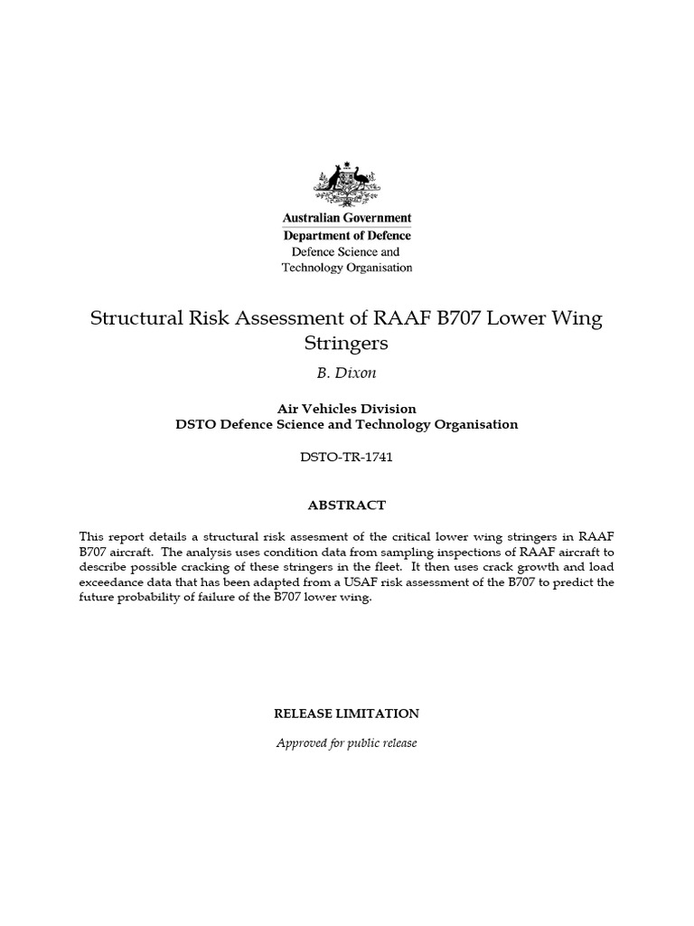 Boeing707_Structural_Risk_Assessment | PDF | Fracture | Fatigue (Material)