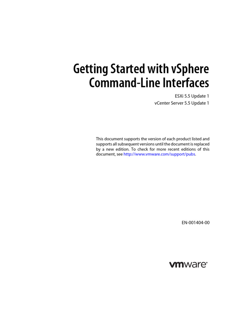 Vsphere Esxi Vcenter Server 55 Command Line Interface Getting Started Guide Pdf Shell