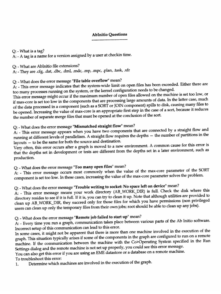 Abinitio Interview Questions | PDF