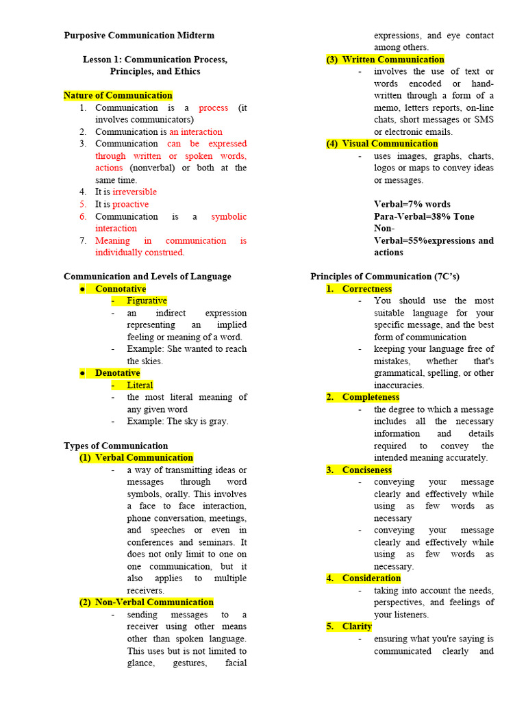 Purposive Communication Midterm | PDF | Communication | English Language