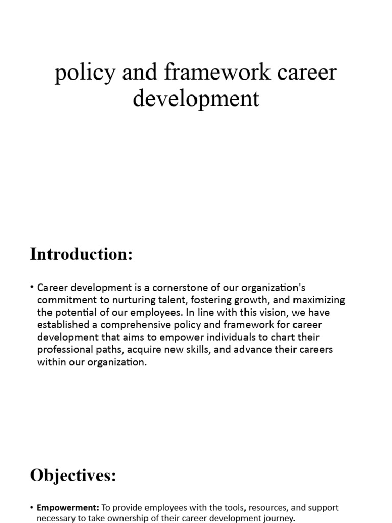 Policy and Framework Career Development | PDF | Mentorship | Leadership