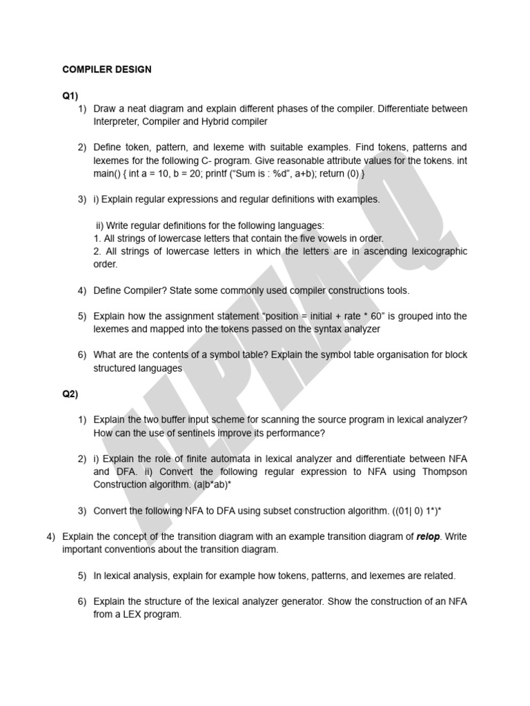 Compiler Design Pyq | Download Free PDF | Scope (Computer Science) | Parsing