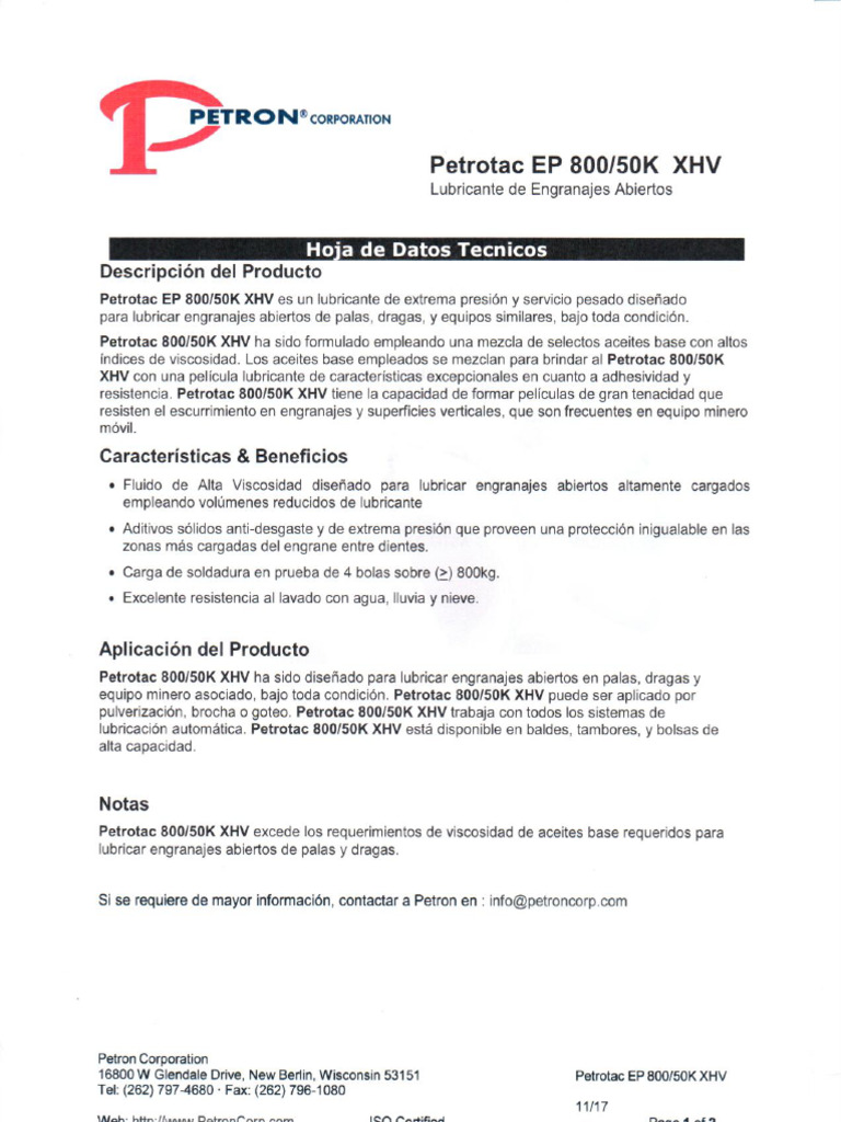 Petrotac 800 50K | PDF