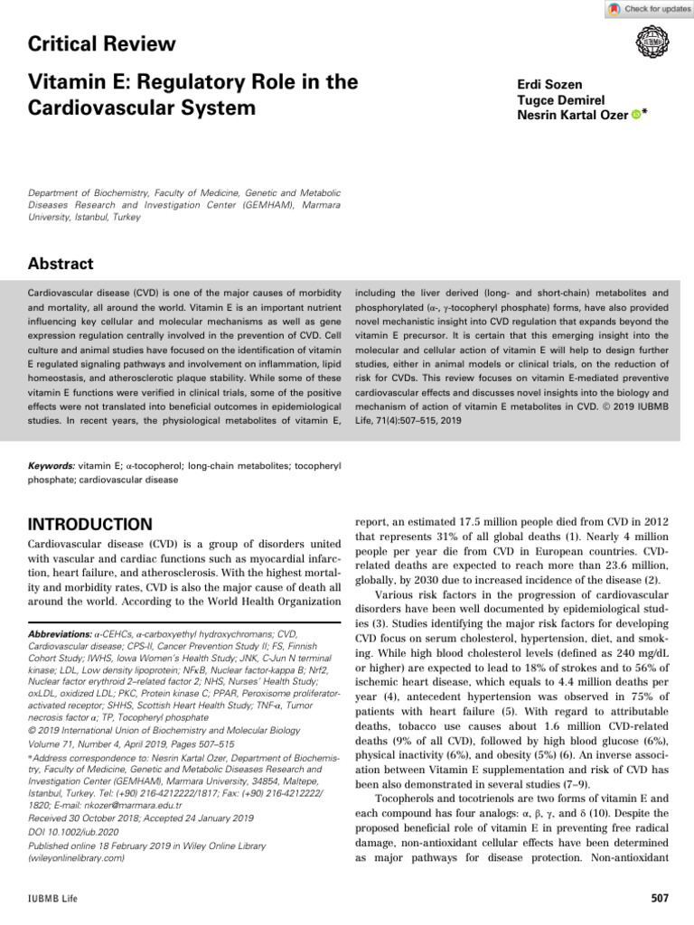 Vitamina E and Cardiovascular Disease | Download Free PDF | Vitamin E | Cardiovascular Diseases