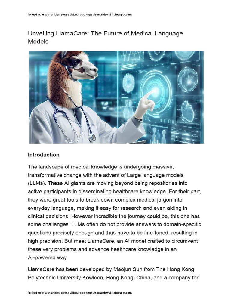 Unveiling LlamaCare: The Future of Medical Language Models | PDF ...