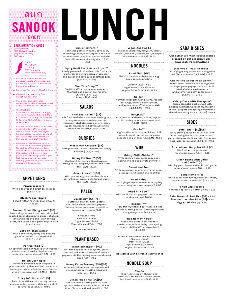 SWS Lunch Menu September 2023 | PDF | Thai Cuisine | Sauce