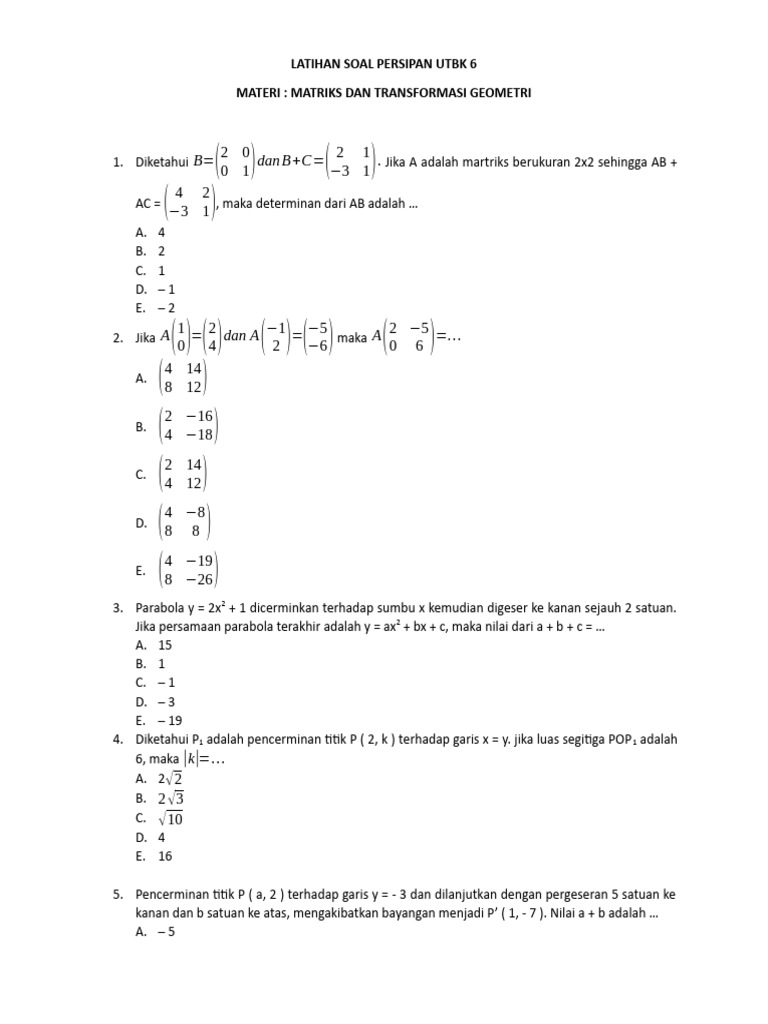 Latihan Soal Persipan Utbk 6# | PDF