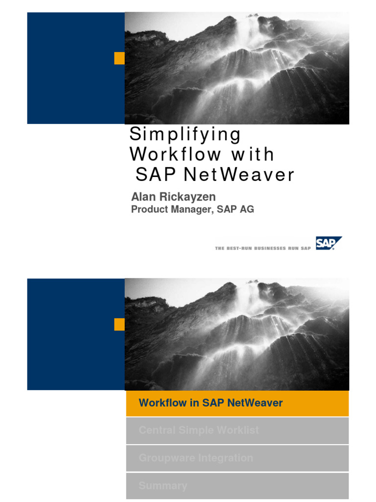 Simplifying Workflow With SAP NetWeaver | PDF | Business Process Management | Ibm Db2