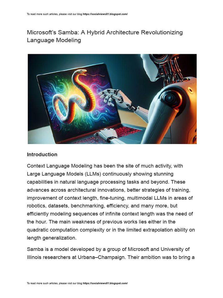 Microsoft's Samba: A Hybrid Architecture Revolutionizing Language Modeling | PDF | Artificial ...