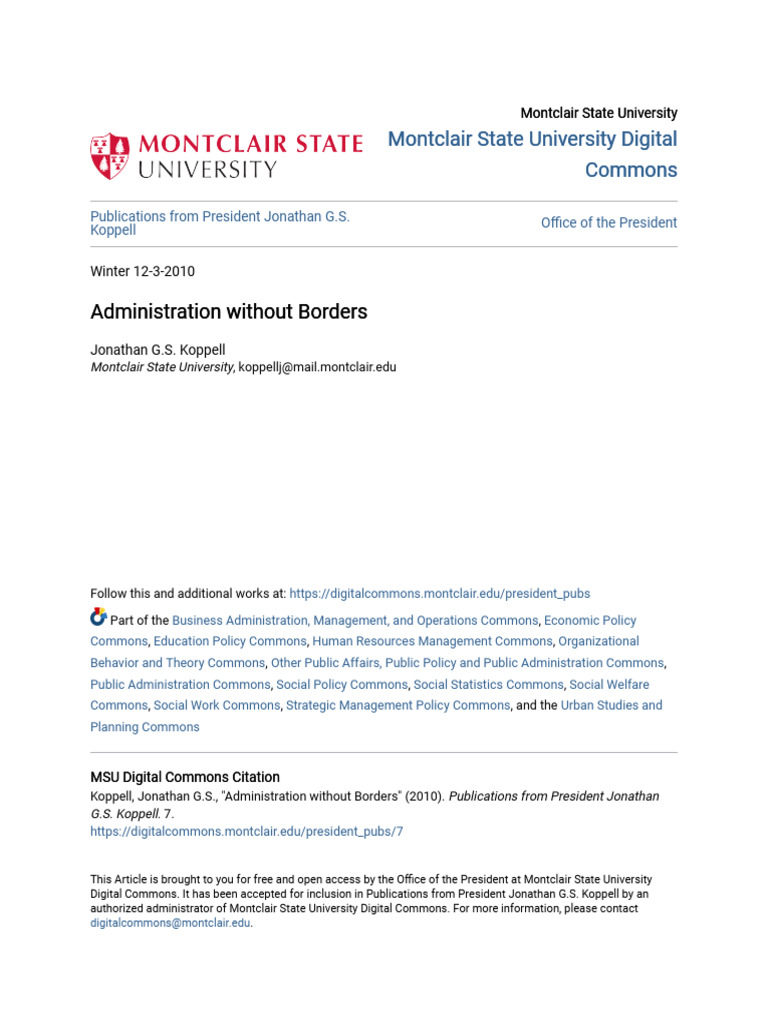 Administration Without Borders | PDF | Economies