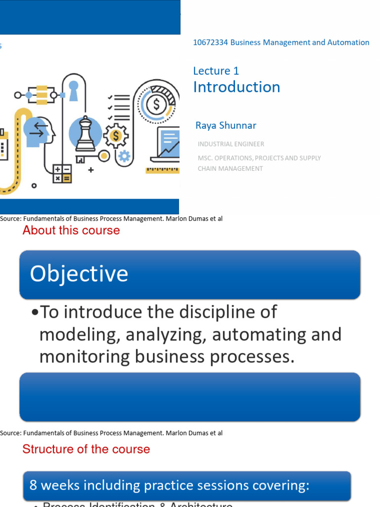 Lecture1 Introduction | PDF | Business Process Management | Business Process