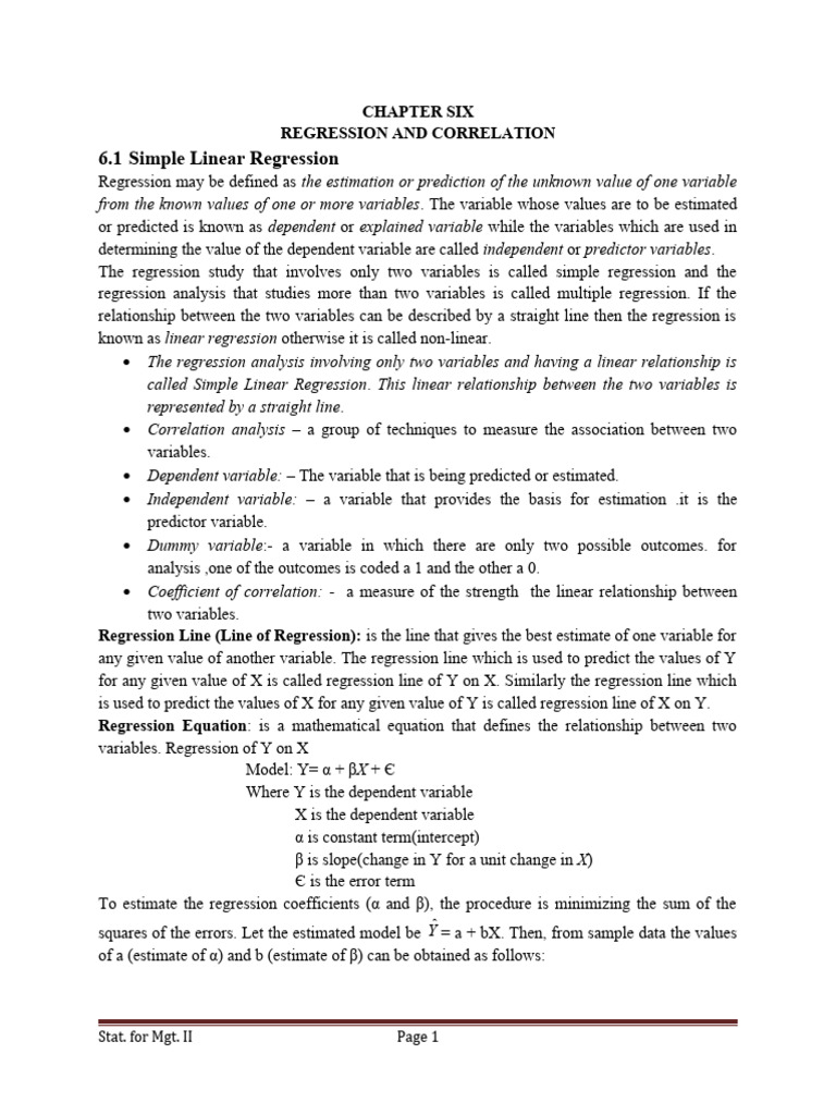 Cha 6 | Download Free PDF | Linear Regression | Regression Analysis