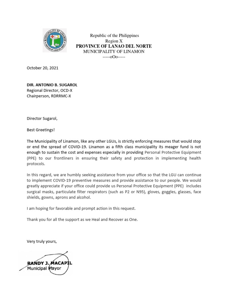 LETTER REQUEST TO OCD | PDF