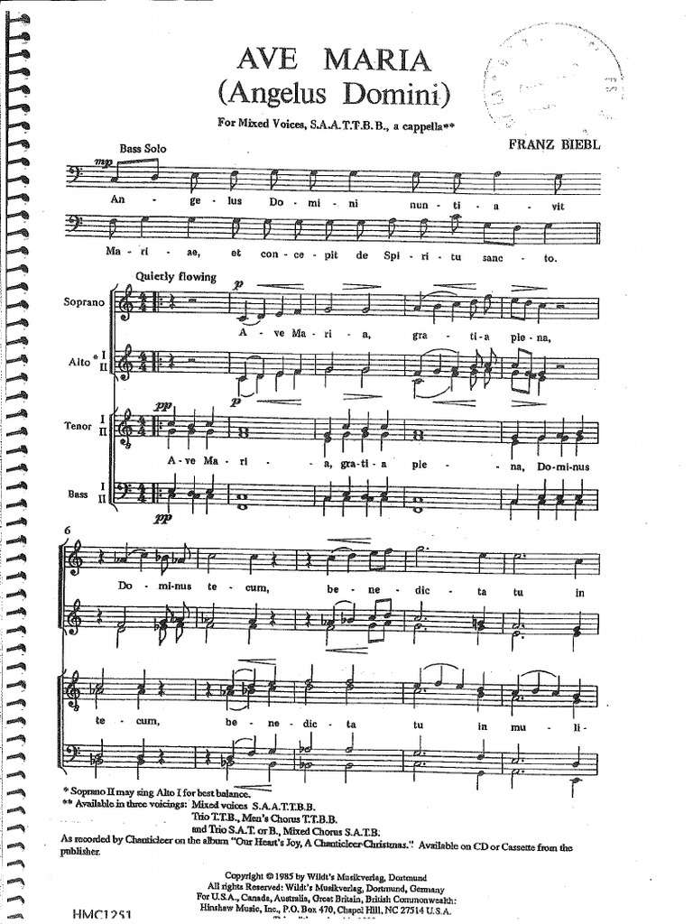 Ave Maria - Franz Biebl | PDF