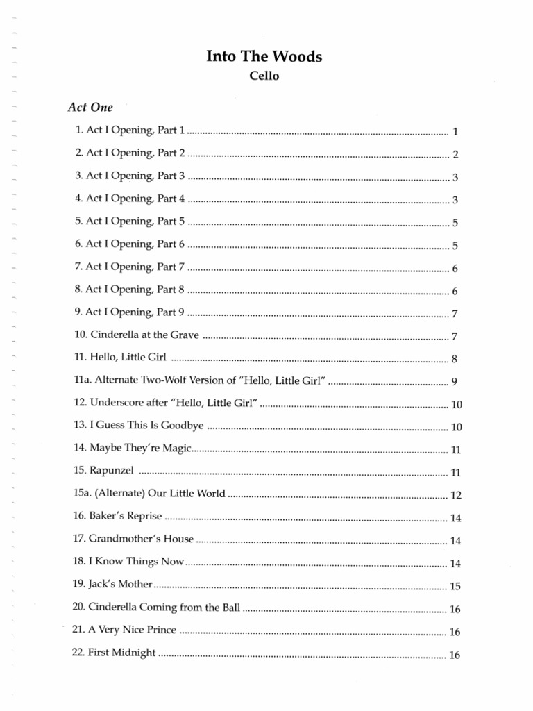 Sondheim IntoTheWoods Cello | PDF