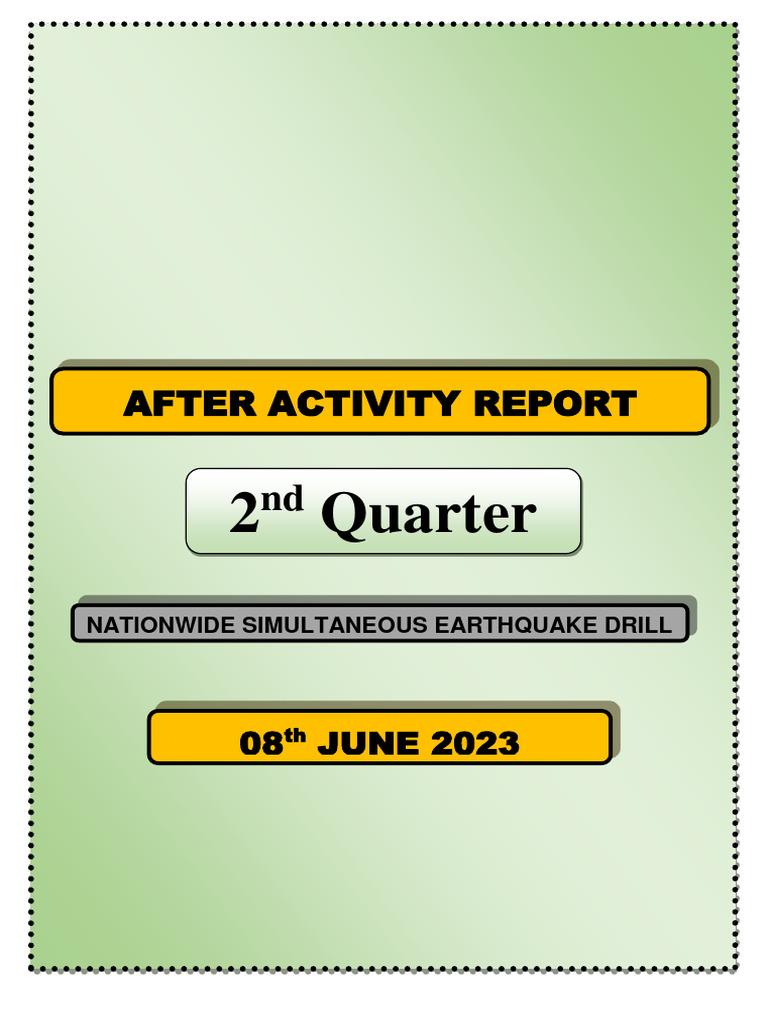 2023 After Activity Report Nsed 2ND Quarter | PDF | Emergency Management