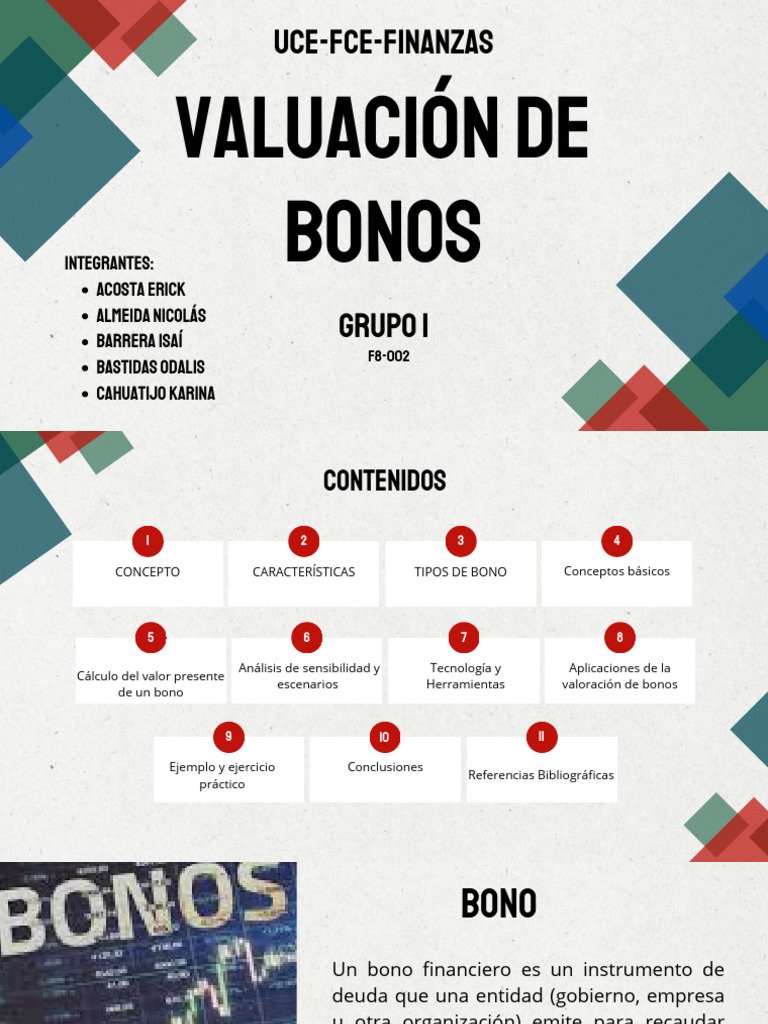 GRUPO 1 - Valuación de Bonos | PDF | Flujo de caja descontado | Interés