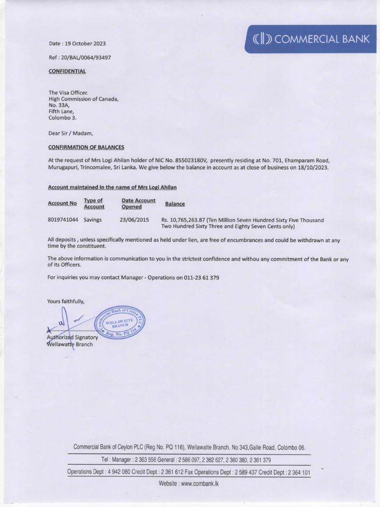 Commercial Bank Confirmation | PDF | Law