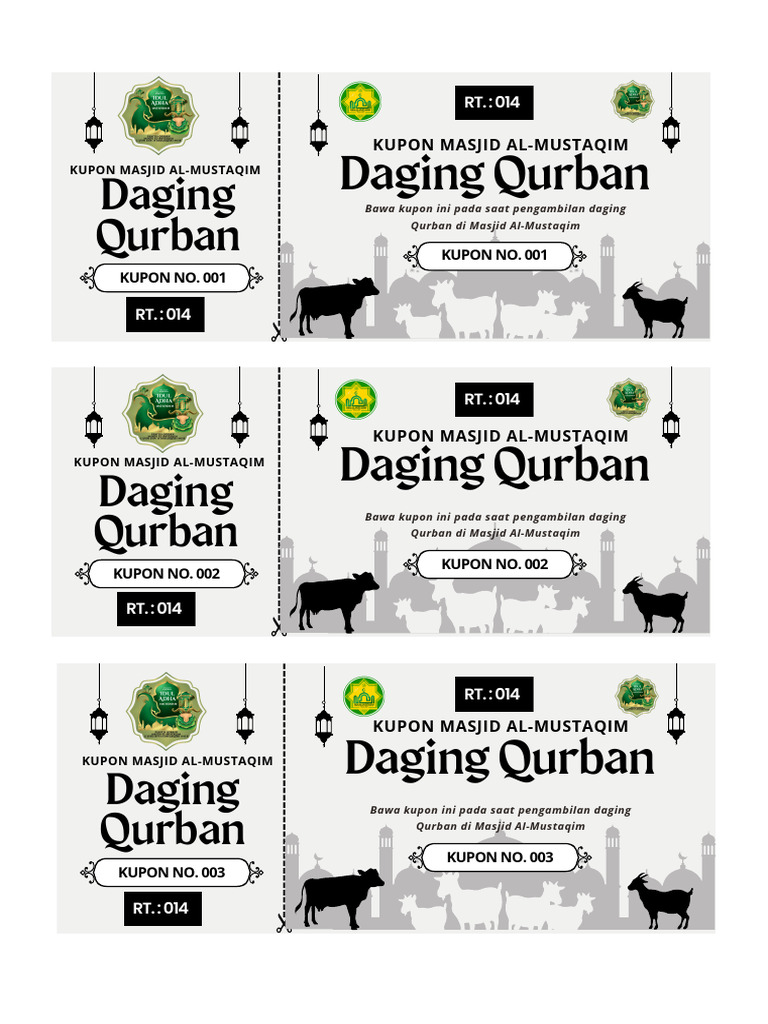 Kupon Qurban RT 014 | PDF