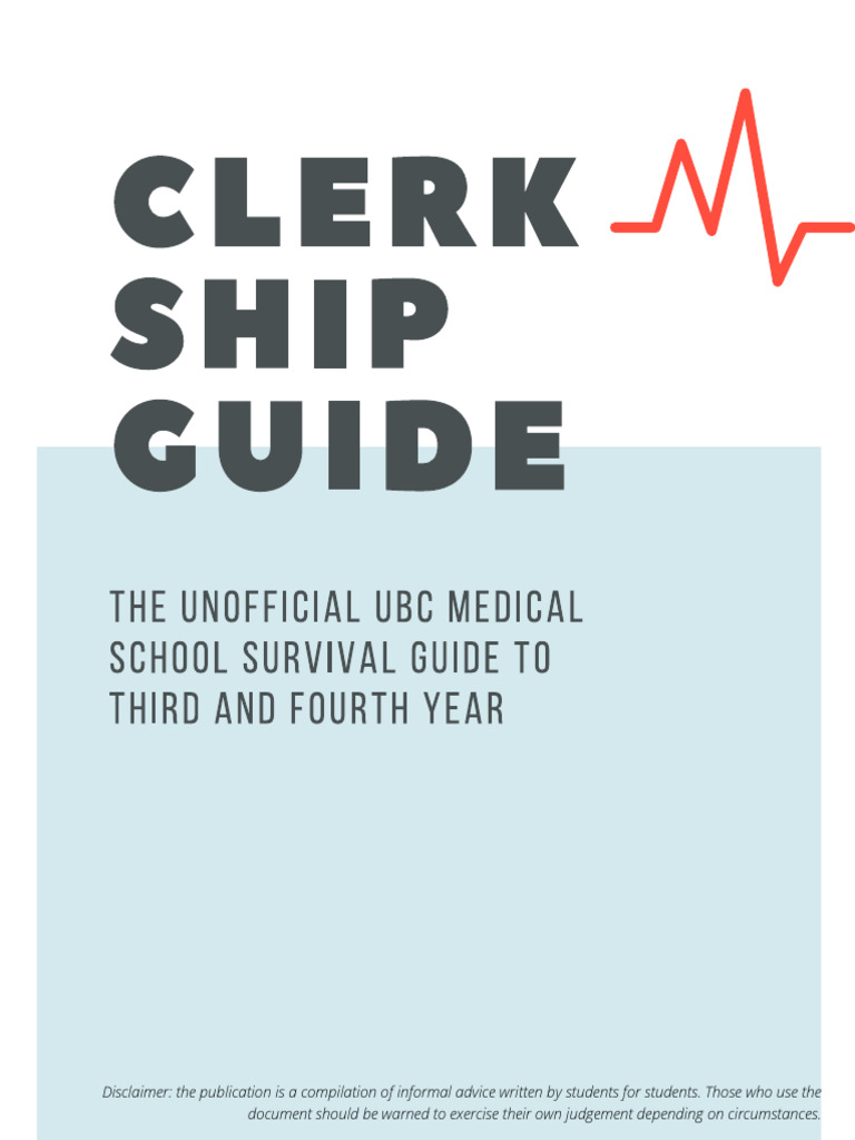 The Clerkship Guide 2020 Final Version PDF | Download Free PDF | Patient | Surgery