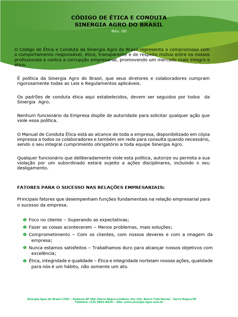 Codigo de Etica e Conduta | PDF | Corrupção | Contabilidade