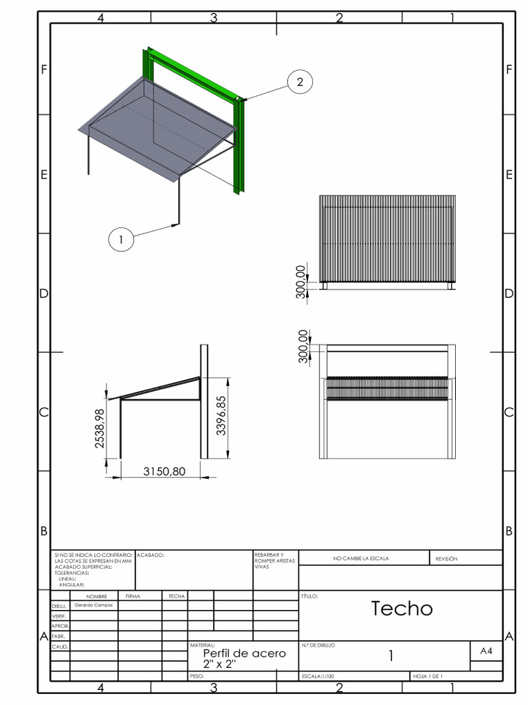 Planos de Techo en SOLIDWORKS | PDF