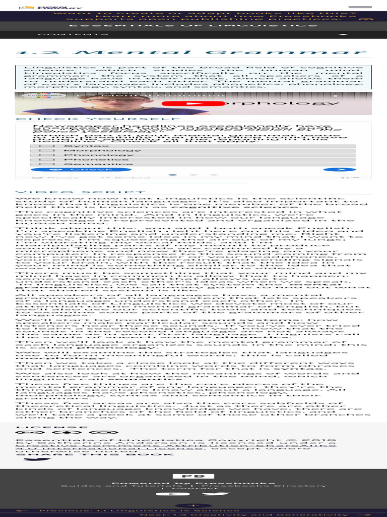 1.2 Mental Grammar - Essentials of Linguistics | PDF | Linguistics ...