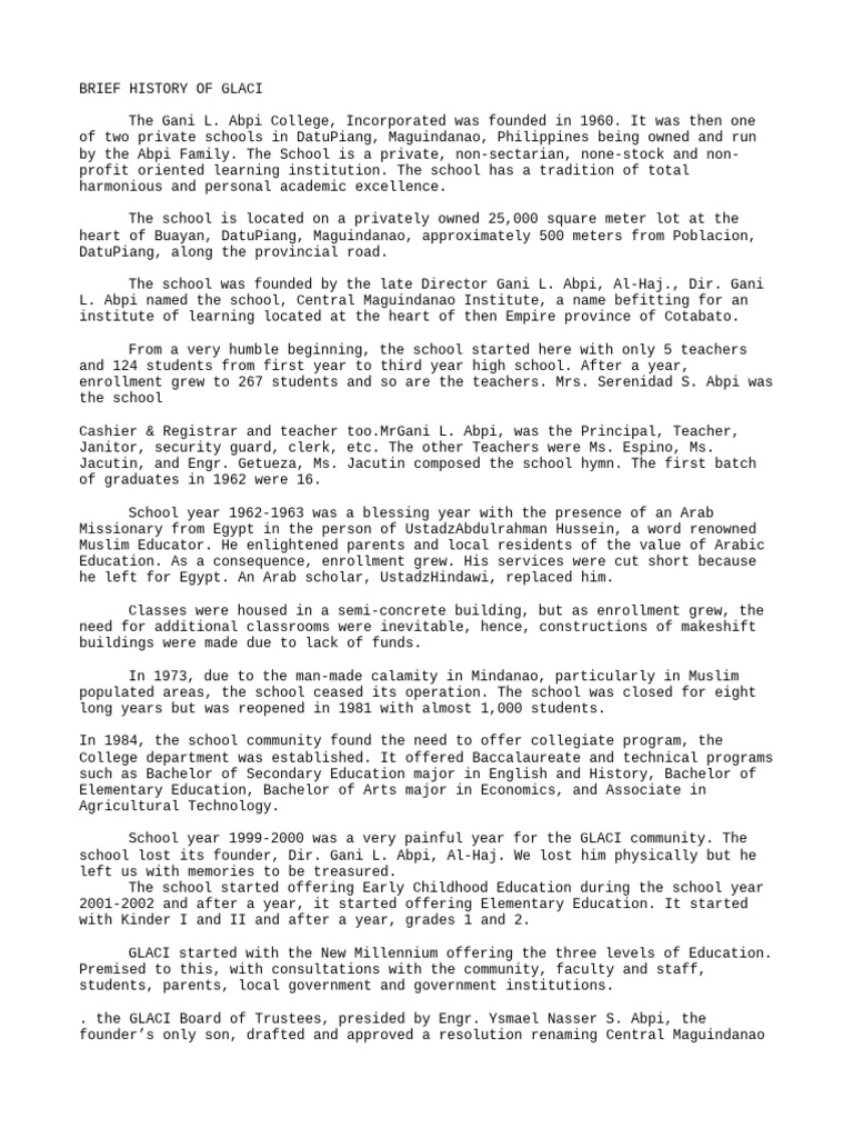 BRIEF HISTORY OF GLACI | PDF