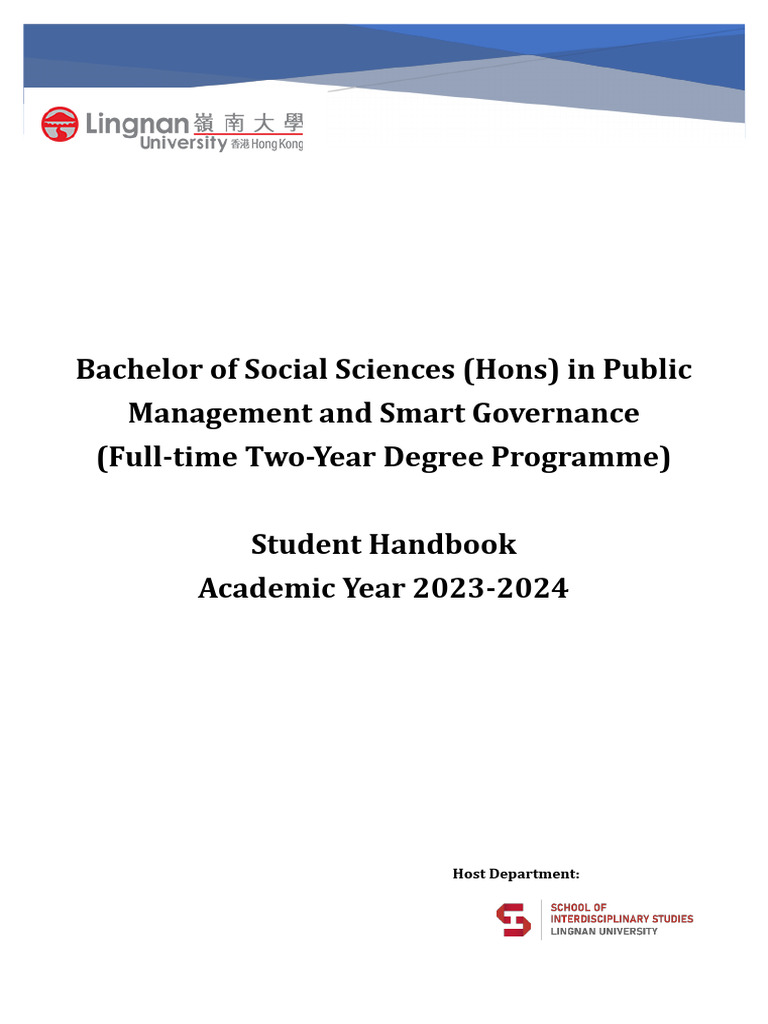Student Handbook 2023-24 (PMSG_FT) | PDF | Libraries | Governance